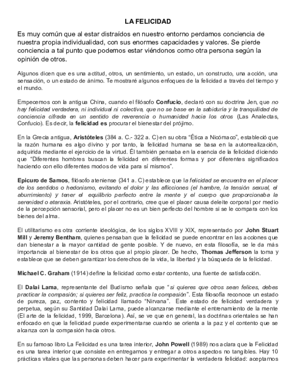 (DOC) LA FELICIDAD