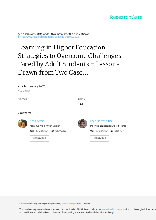 (PDF) Learning In Higher Education: Strategies to Overcome Challenges ...