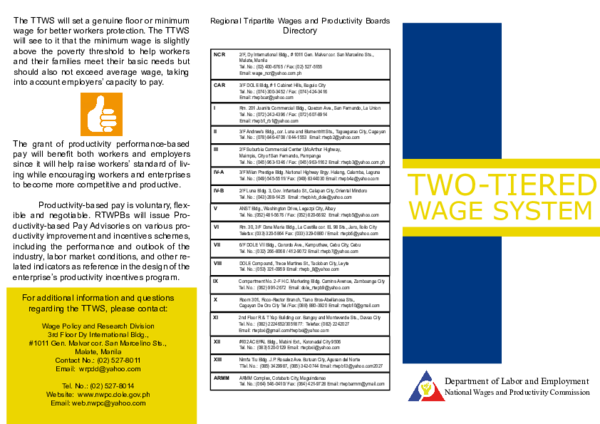 (PDF) TWO-TIERED WAGE SYSTEM (TTWS) Brochure