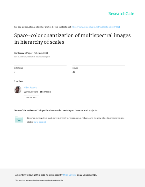 (PDF) Space-Color Quantization of Multispectral Images In Hierarchy of Scales
