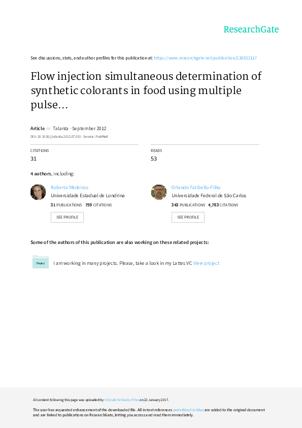 (PDF) Flow-Injection Simultaneous Determination of Iodate and Periodate by Spectrophotometric ...
