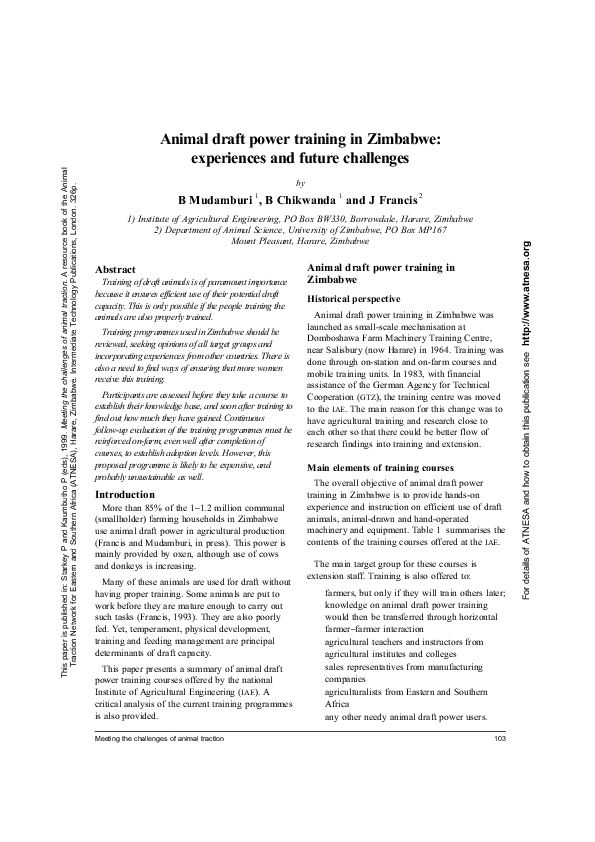 (PDF) Animal Draft Power Experiences Mudamburi-training.pdf