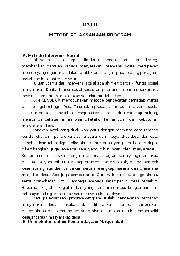 (DOC) BAB II METODE PELAKSANAAN PROGRAM