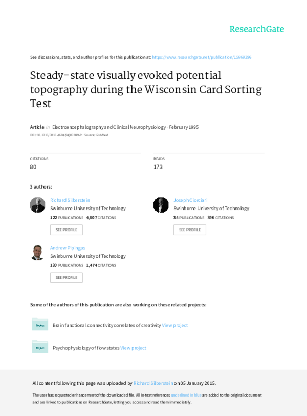 (PDF) Steady-State Visually Evoked Potential Topography During ...