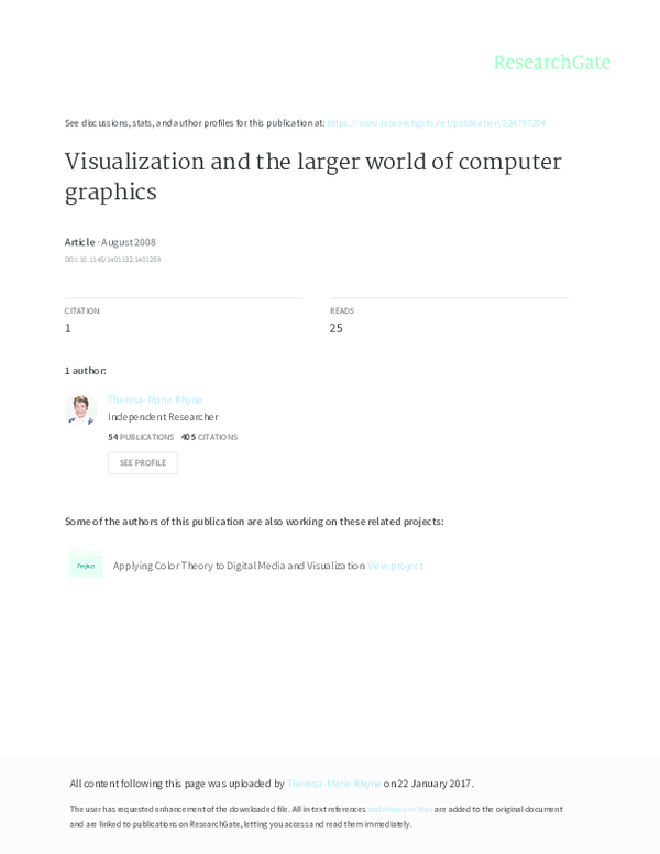 (PDF) Visualization and the Larger World of Computer Graphics