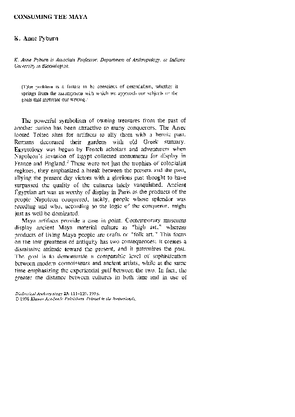 (PDF) Consuming the Maya