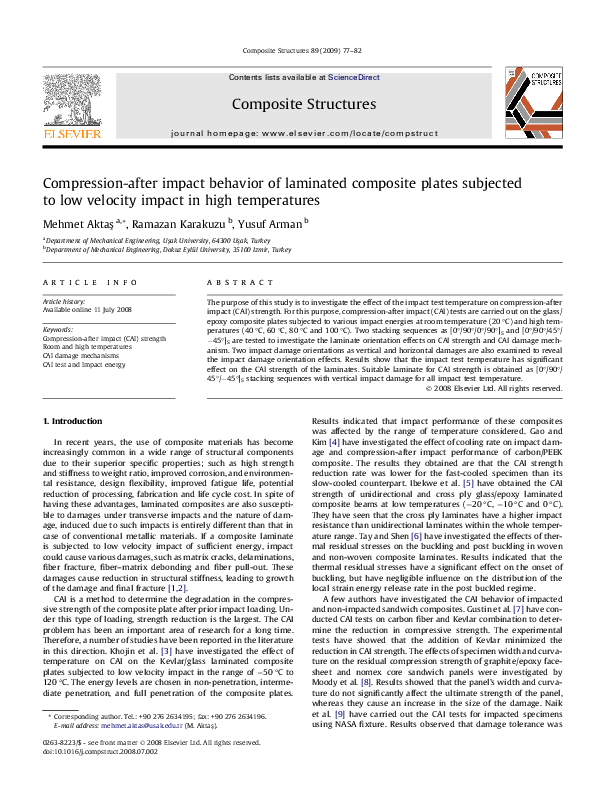 (PDF) On the mechanical behavior of laminated composite plates ...