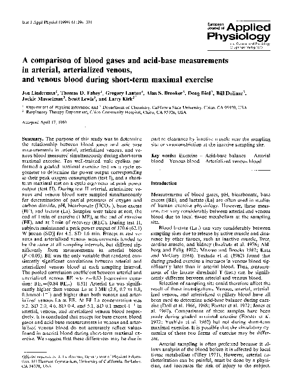 (PDF) A Comparison of Blood Gases and Acid-Base Measurements In ...