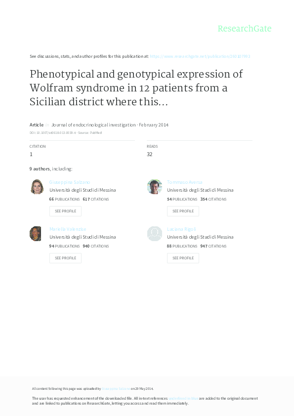 (PDF) Evidence of retinal degeneration in Wolfram syndrome | Elias Traboulsi - Academia.edu