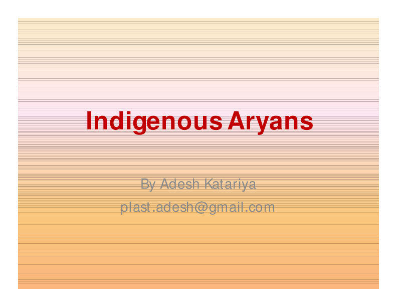 (PDF) Indigenous Aryans