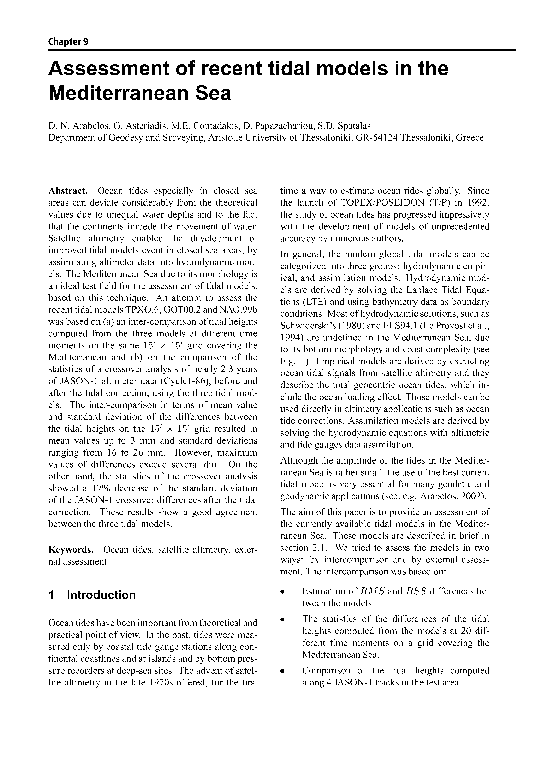 (PDF) Assessment of recent tidal models in the Mediterranean Sea ...