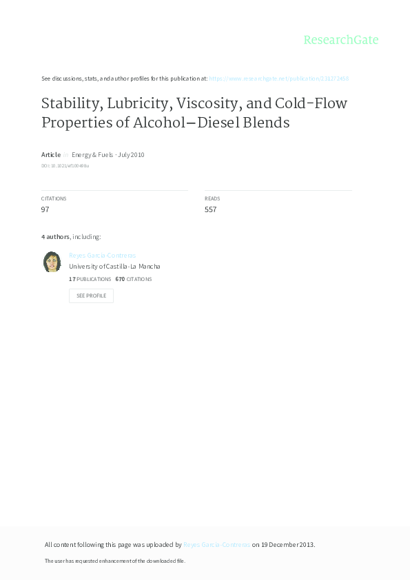(PDF) Stability, Lubricity, Viscosity, and Cold-Flow Properties of ...
