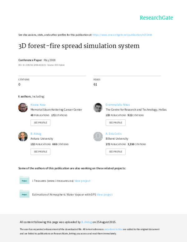 Pdf 3d Forest Fire Propagation Simulation