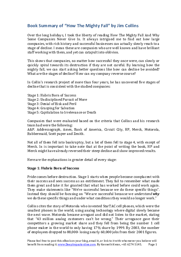 (PDF) How The Mighty Fall Book Summary