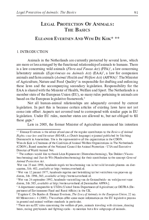 (PDF) Legal Protection of Animals: The Basics Legal Protection of ...