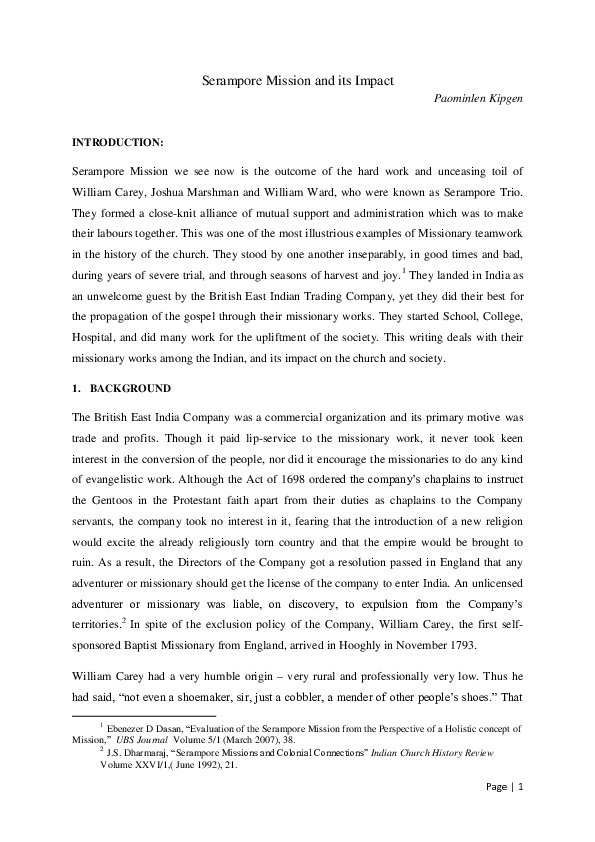 (PDF) Serampore Mission
