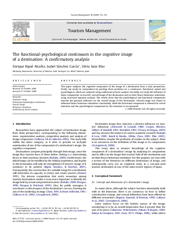 (PDF) The Functional-Psychological Continuum In the Cognitive Image of ...