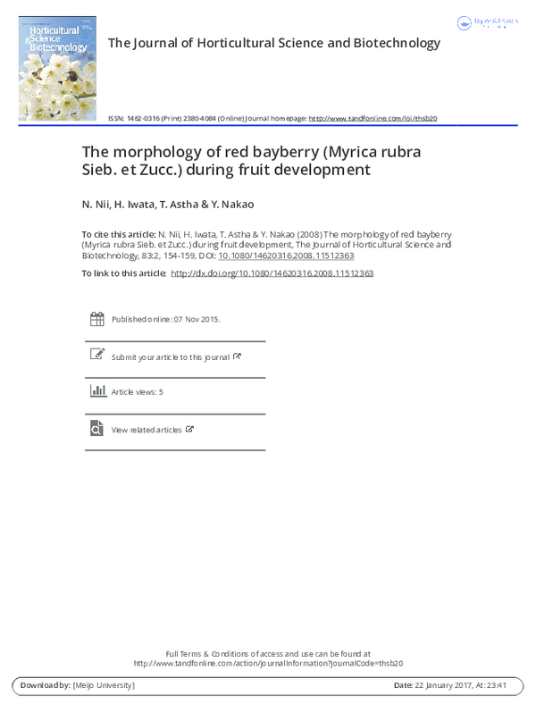 (PDF) The morphology of red bayberry (Myrica rubra Sieb. Et Zucc ...
