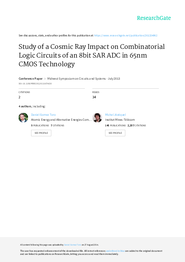 (PDF) Study of a Cosmic Ray Impact on Combinatorial Logic Circuits of ...