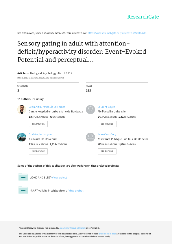 (PDF) Different P50 sensory gating measures reflect different cognitive ...