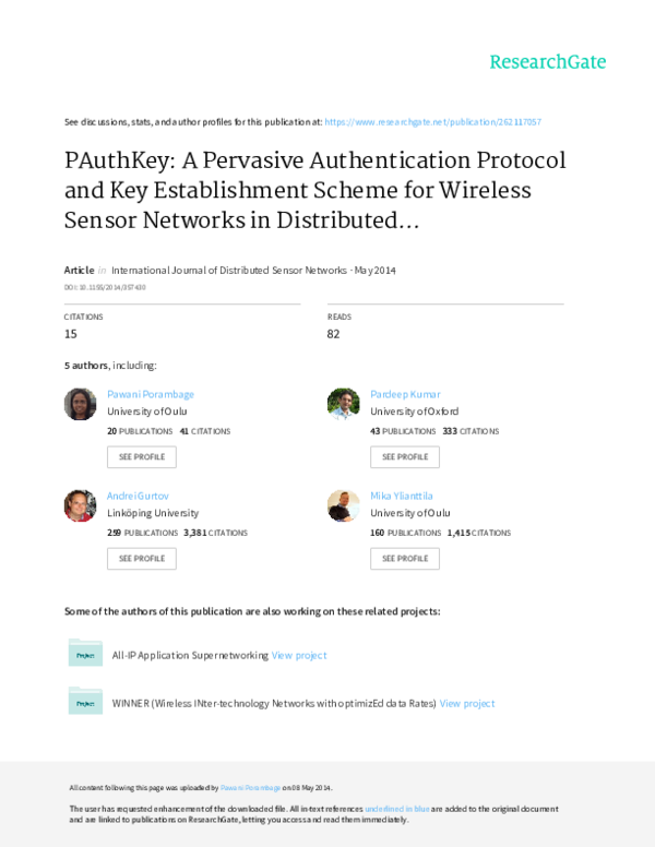 (PDF) PAuthKey: A Pervasive Authentication Protocol and Key Establishment Scheme for Wireless ...