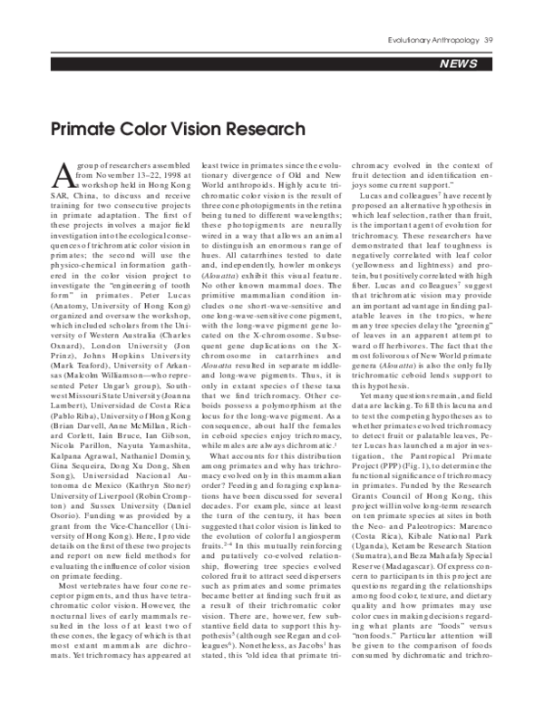(PDF) Primate Color Vision Research