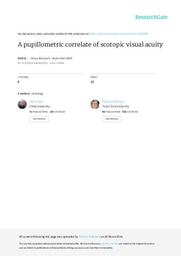 (PDF) A Pupillometric Correlate of Scotopic Visual Acuity