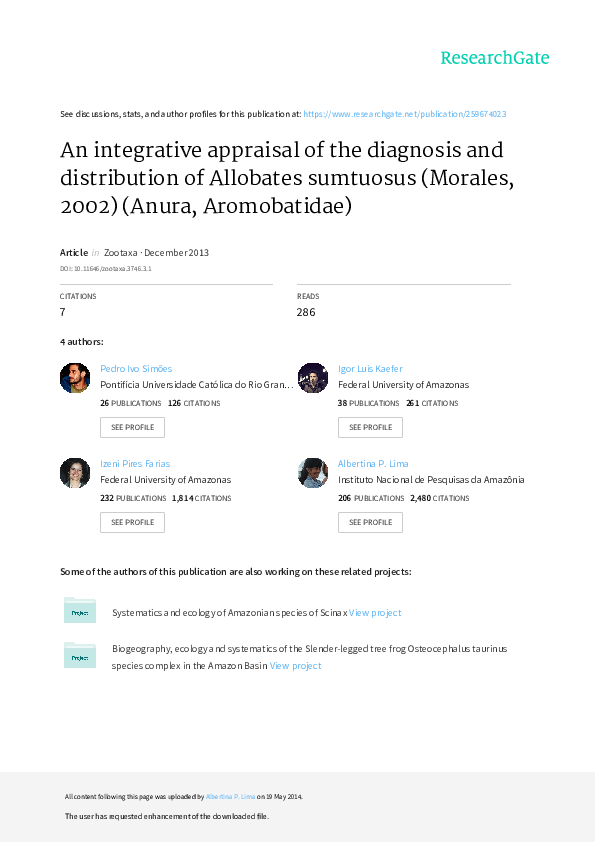 (PDF) An integrative appraisal of the diagnosis and distribution of ...