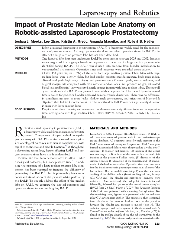 (PDF) Impact of Prostate Median Lobe Anatomy on Robotic-assisted ...
