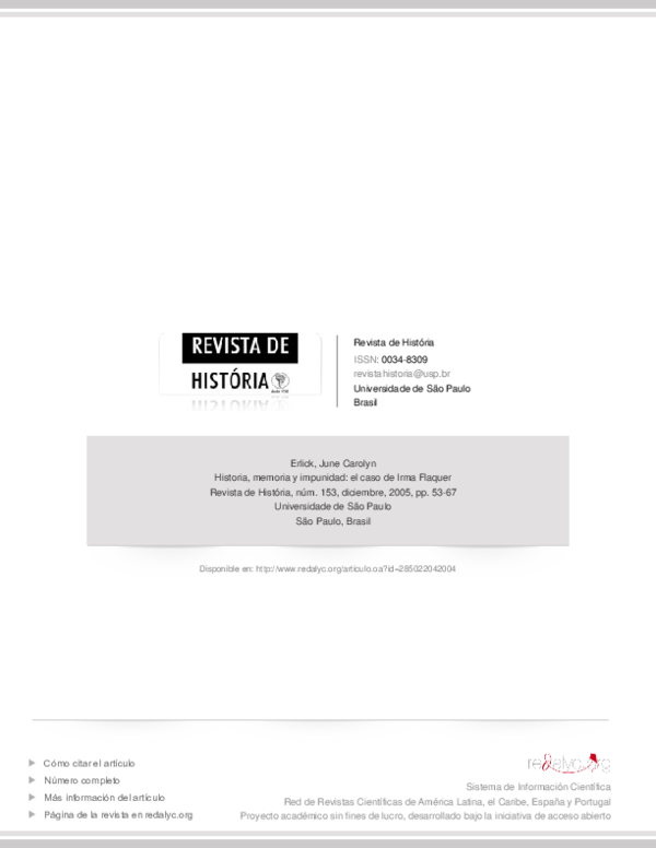 (PDF) Historia, Memoria Y Impunidad: El Caso De Irma Flaquer
