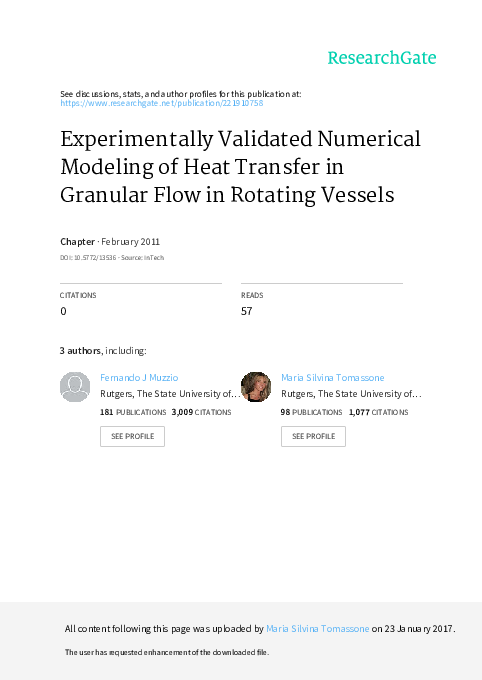 (PDF) Experimentally Validated Numerical Modeling of Heat Transfer in Granular Flow in Rotating ...