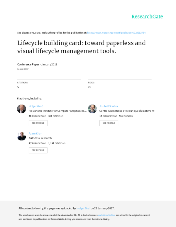(PDF) Lifecycle Building Card: Toward Paperless and Visual Lifecycle ...