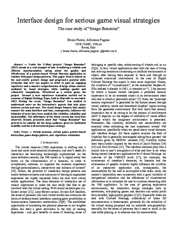 (PDF) Interface design for serious game visual strategies - The case ...