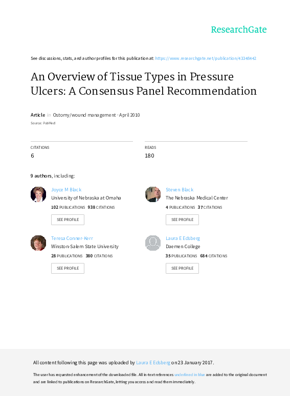 (PDF) An overview of tissue types in pressure ulcers: a consensus panel ...