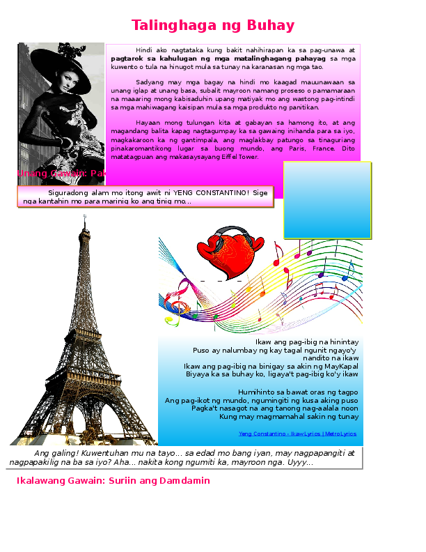 (DOC) Pagtarok sa Khulugan ng mga Matalinghagang Pahayag