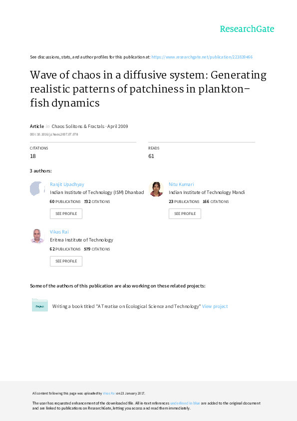 (PDF) Wave of Chaos In a Diffusive System: Generating Realistic ...
