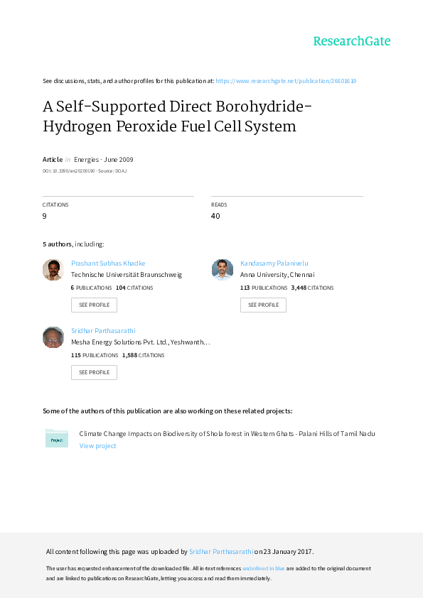 (PDF) Optimizing Direct Borohydride-Hydrogen Peroxide Fuel Cells