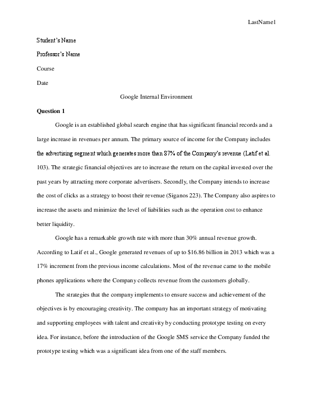 (PDF) Google Internal Environment