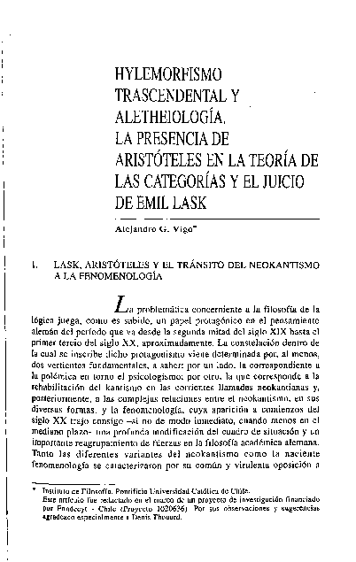 (PDF) Hylemorfismo trascendental y Aletheiología. La presencia de ...