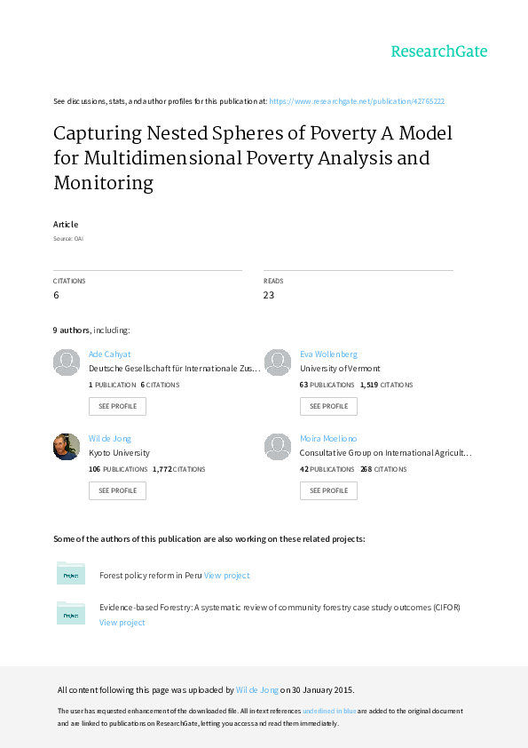 (PDF) Capturing Nested Spheres of Poverty: a Model for Multidimensional ...