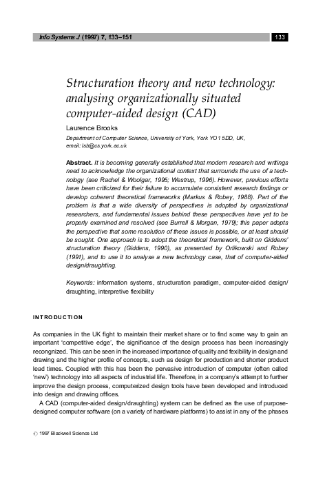 (PDF) Structuration Theory and New Technology: Analysing Organizationally Situated Computer ...