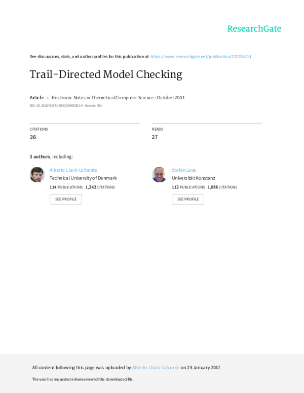 (PDF) Trail-Directed Model Checking