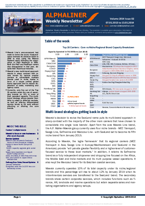 (PDF) Alphaliner Newsletter no 02 2014 full