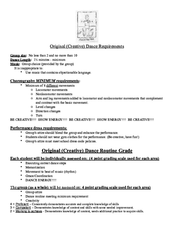 (PDF) Original (Creative) Dance Requirements