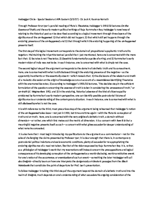 (PDF) Experiencing the Un-happened: Heidegger, History, and Art ...