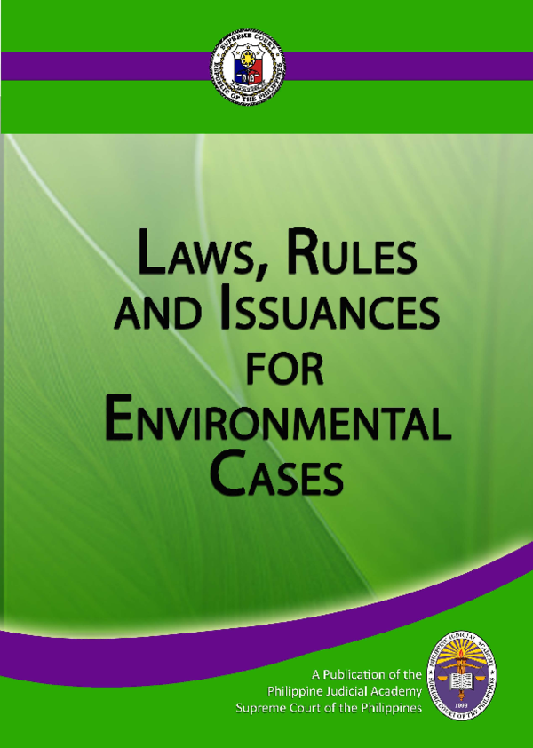 (PDF) Laws Rules and Issuance for Environmental Cases
