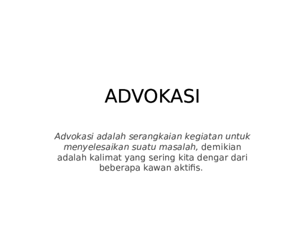 (PPT) ADVOKASI