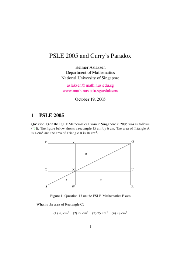 (PDF) PSLE 2005 and Curry's Paradox