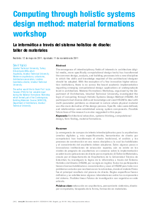 (PDF) Computing Through Holistic System Design Method