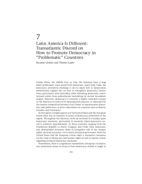 (PDF) Latin America Is Different: Transatlantic Discord on How to ...